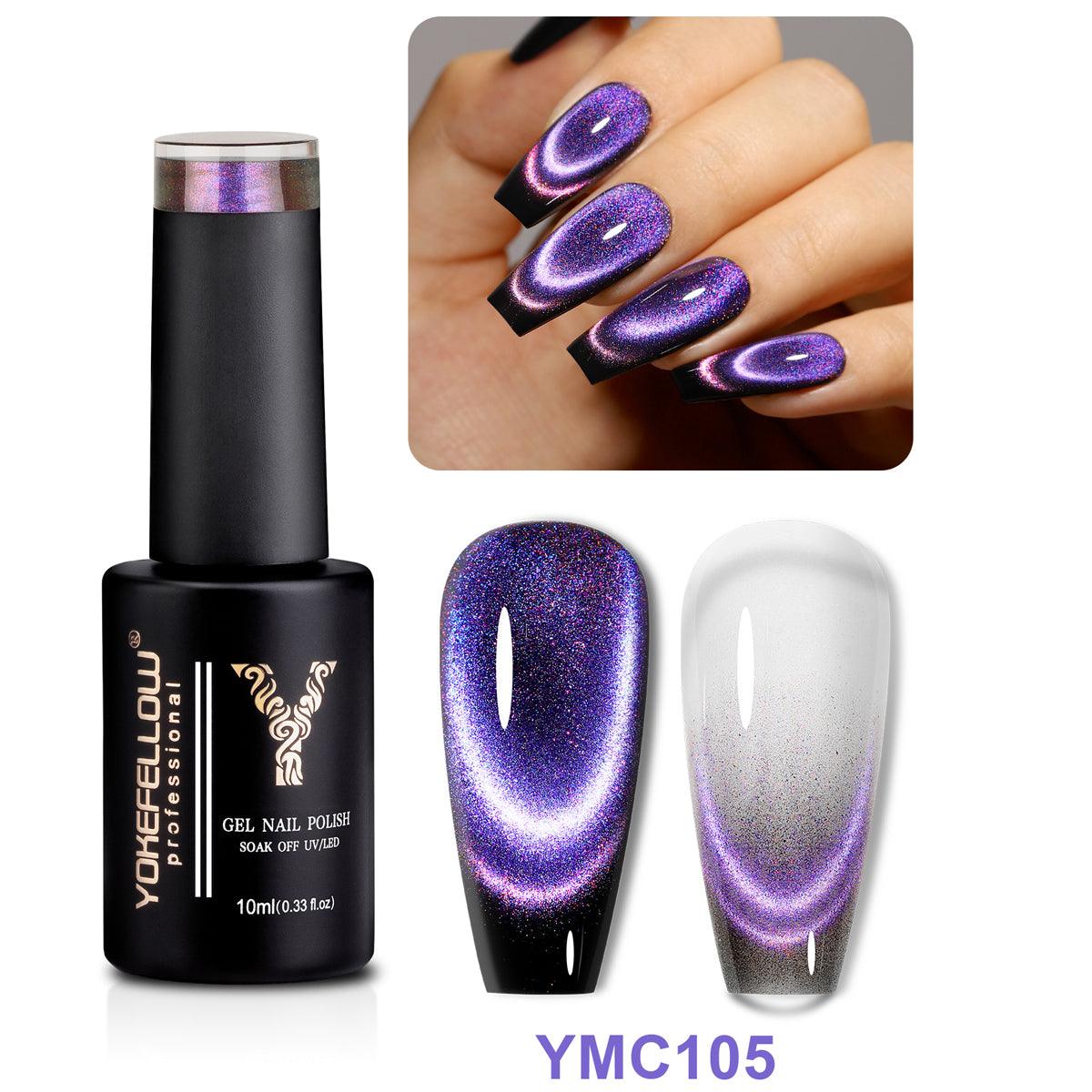 YOKEFELLOW Manicure Nail Gel Long-lasting 10ML Cat Magnetic Gel Polish ...