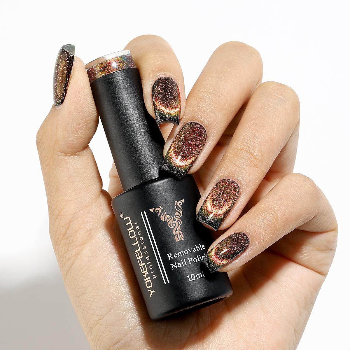 YOKEFELLOW 9D Cat Eye Gel Polish 10ML Semi-permanent UV Gel Nail Polish ...