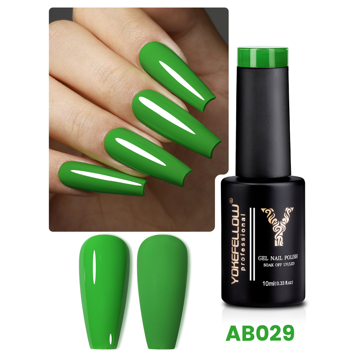 YOKEFELLOW Nail Gel Polish Green Color 10Ml/Bottle Long-Lasting Gel ...
